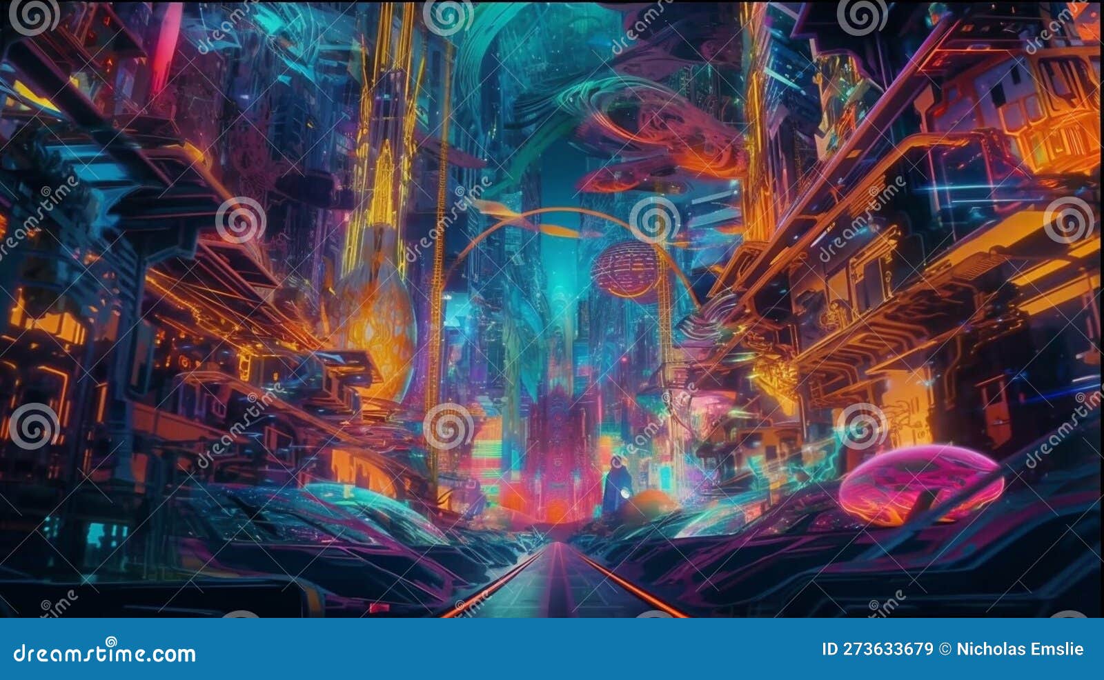 Abstract Fantasy World Colorful Background Wallpaper Ai Generated Stock ...
