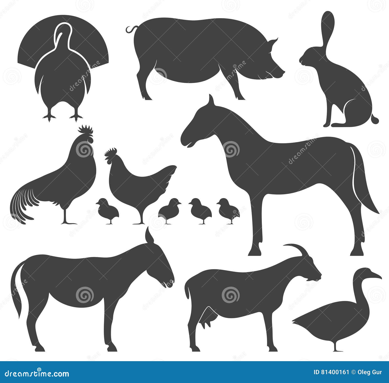 Abstract Farm Animal. Silhouette Stock Vector - Illustration of duck ...