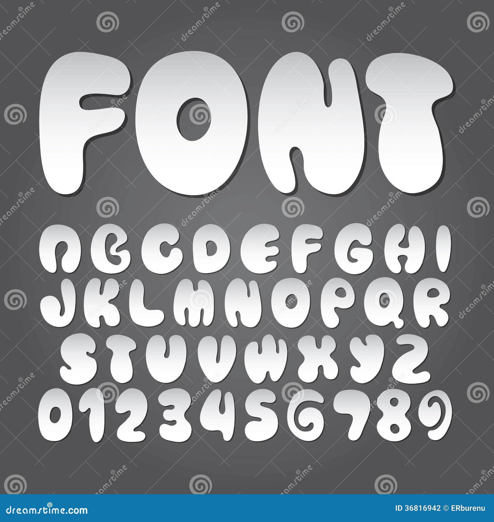 Abstract Fat Alphabet and Digit Vector Stock Vector - Illustration of ...