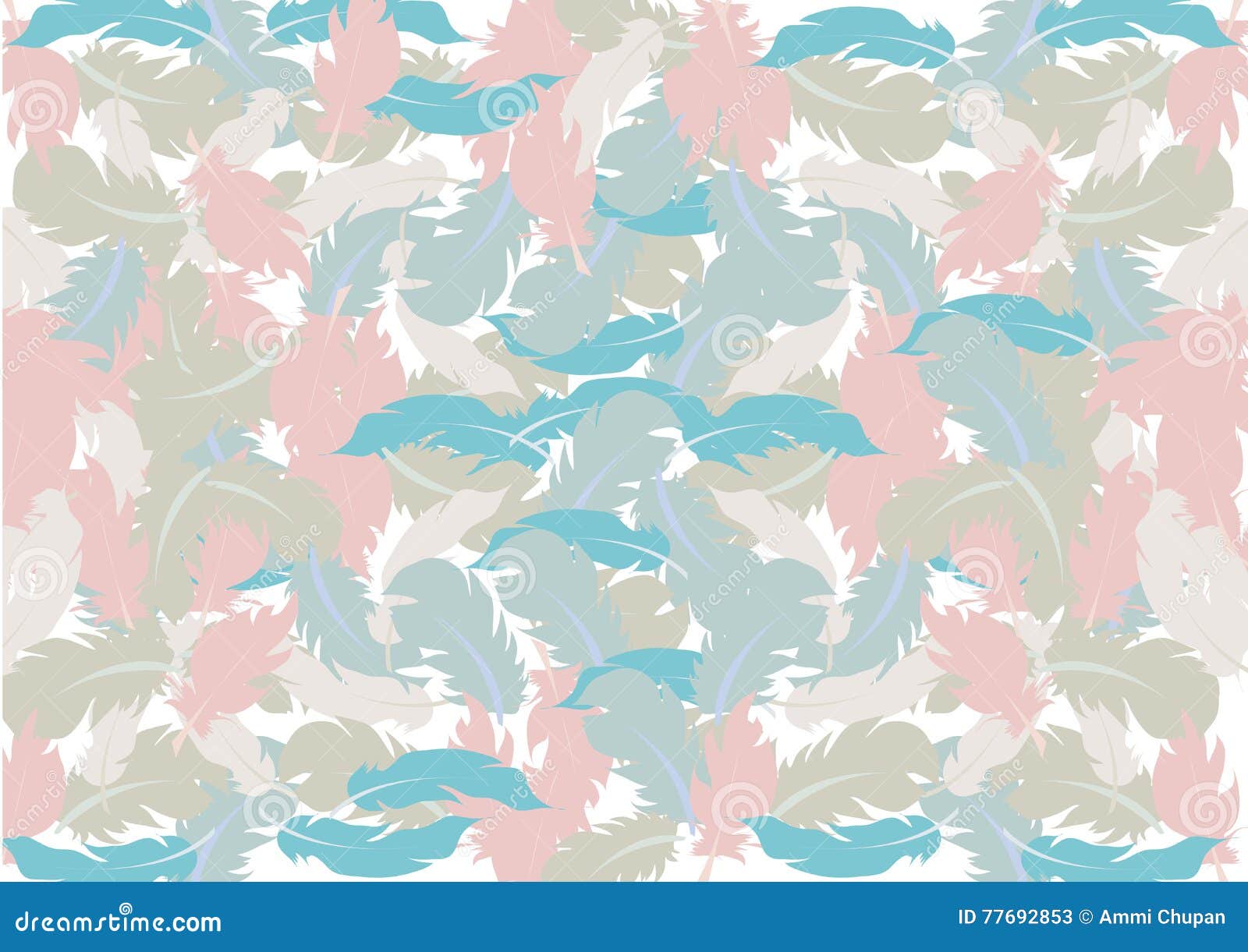 Abstract Feather Background; Pastel Color Pattern Design Stock Vector ...