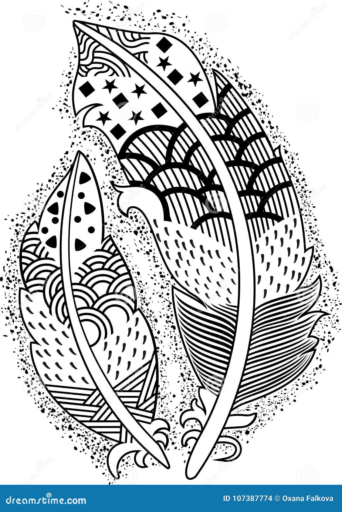 Abstract feather stock vector. Illustration of drawing - 107387774