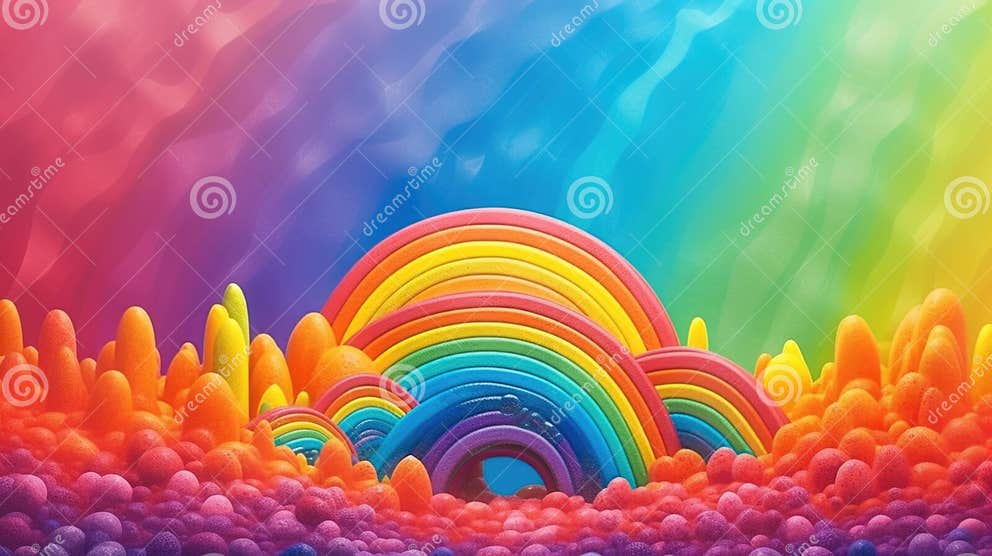 Abstract Features with the Image of a Rainbow on a Multi-colored ...