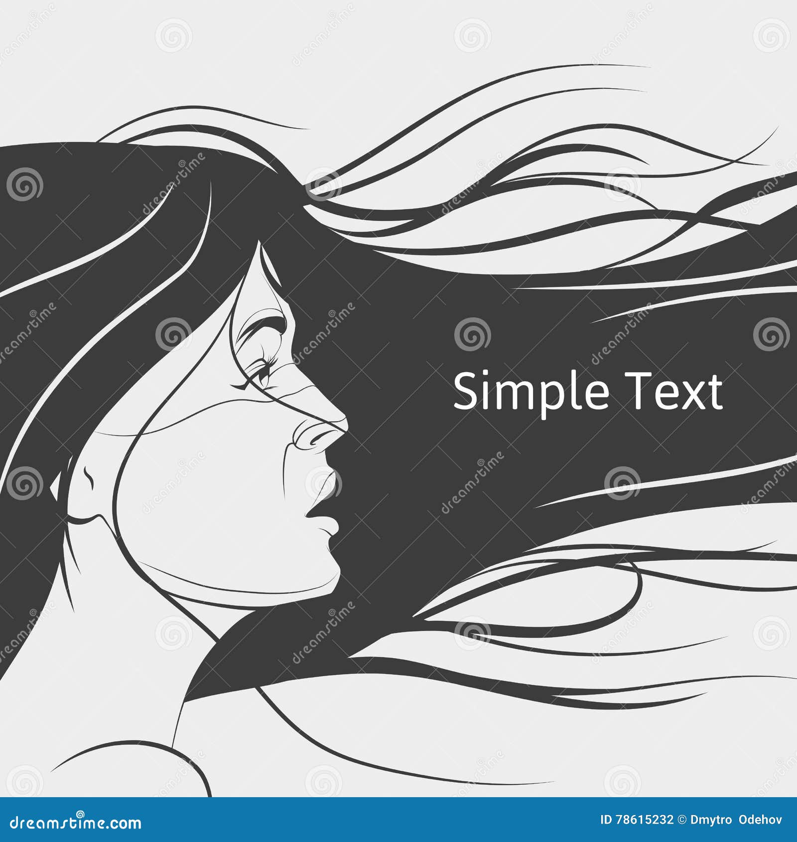 Abstract Female Portraits Pattern. Seamless Hand Drawn Outline Female ...