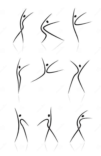 Abstract Female Figures. Part II Stock Vector - Illustration of black ...