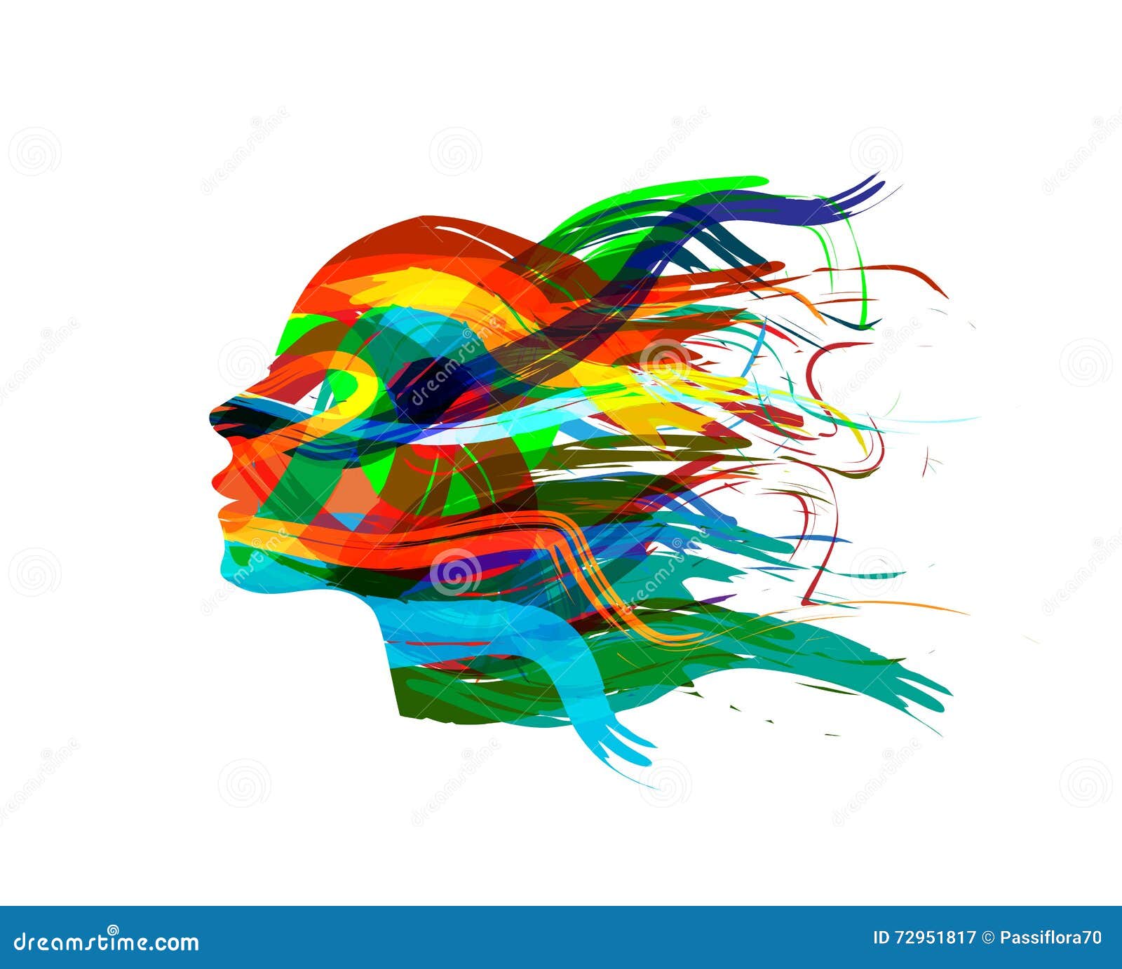 Abstract Female Head Silhouette Stock Vector - Illustration of abstract ...