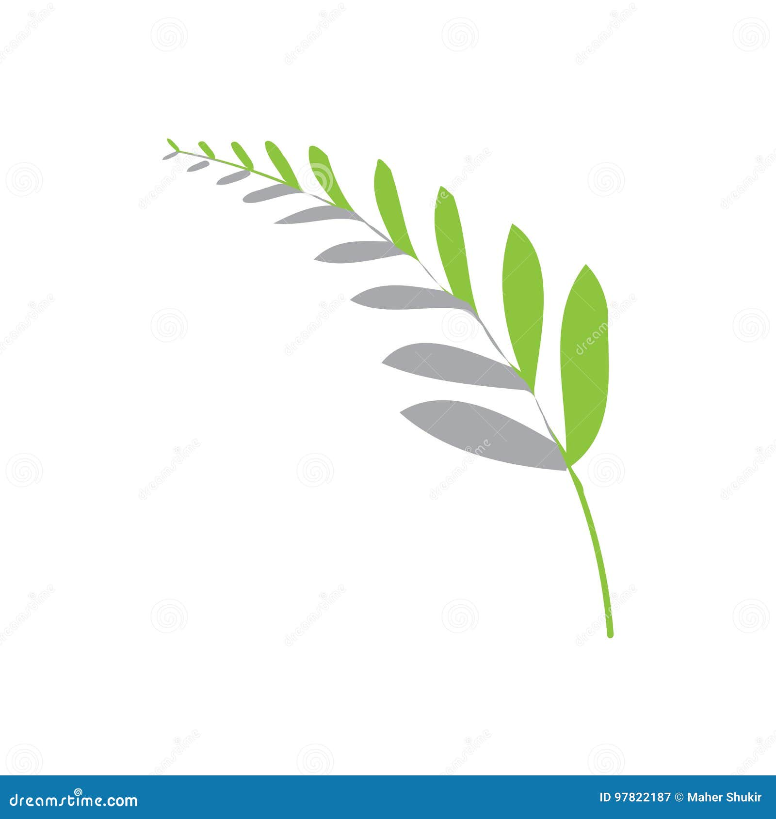 Abstract fern leaf icon stock vector. Illustration of emblem - 97822187