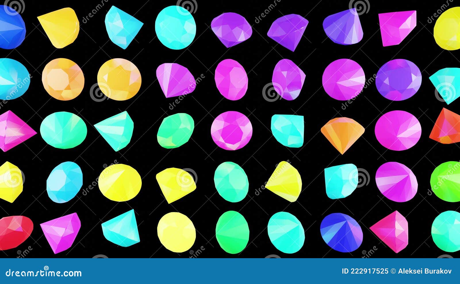 Abstract Festive Background with Multi-colored Diamonds Rotating in the ...