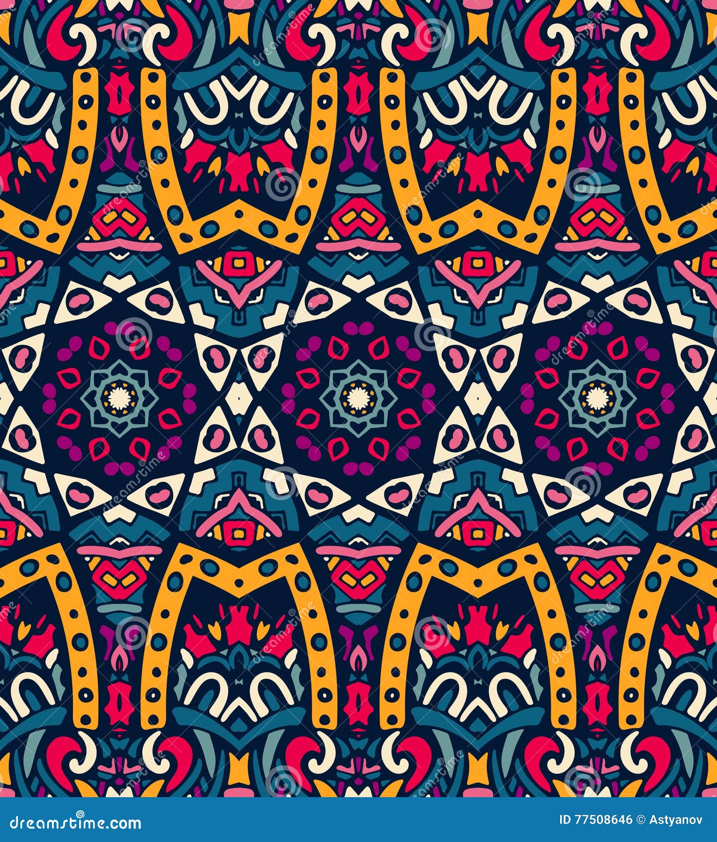 Abstract Festive Colorful Ethnic Tribal Pattern Stock Vector ...