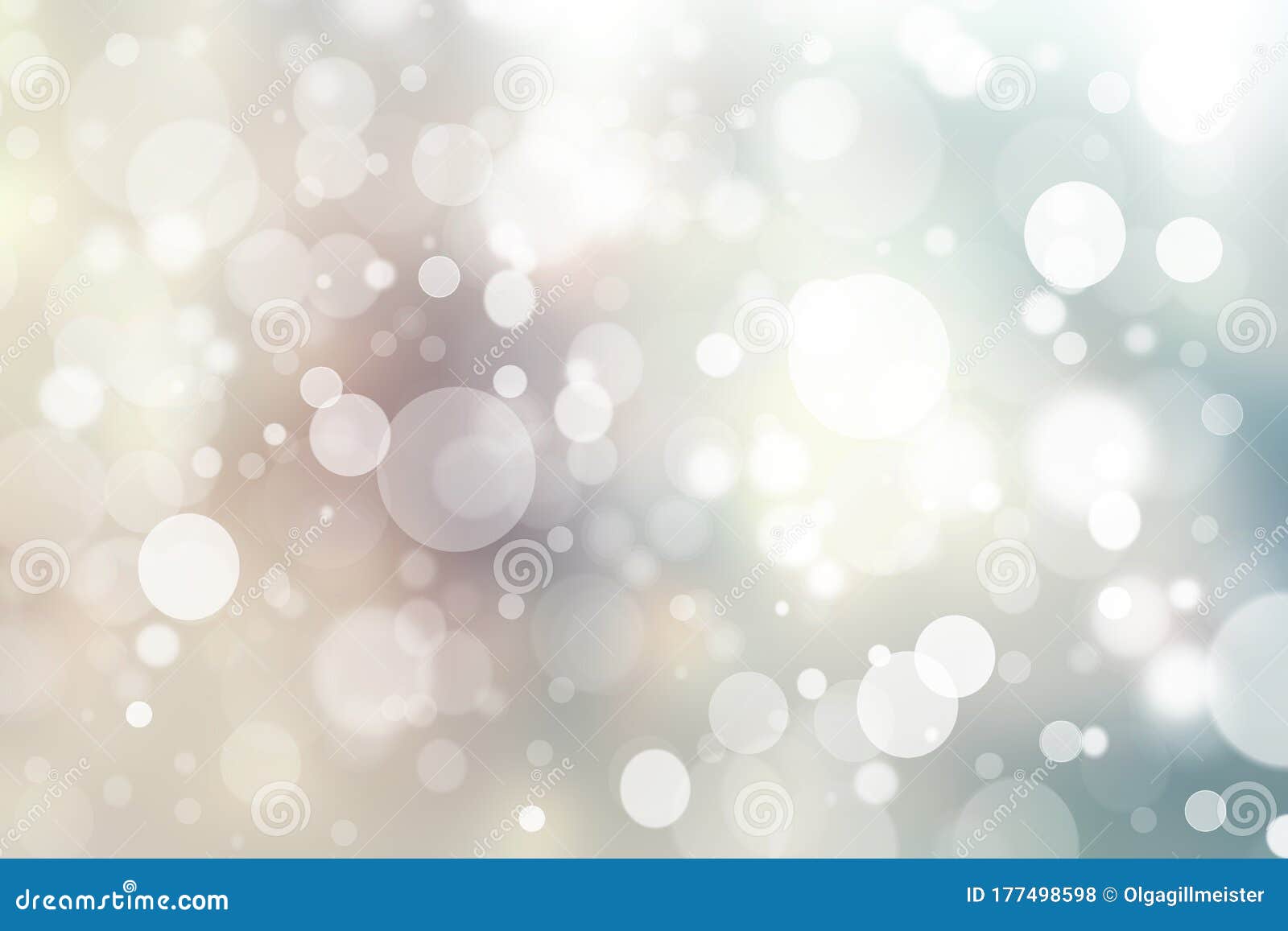 Abstract Festive Light Blue Gradient Silver Beige Bokeh Background ...