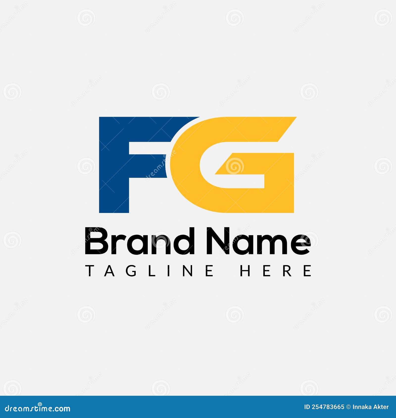 Abstract FG Letter Modern Initial Lettermarks Logo Design Stock Vector ...