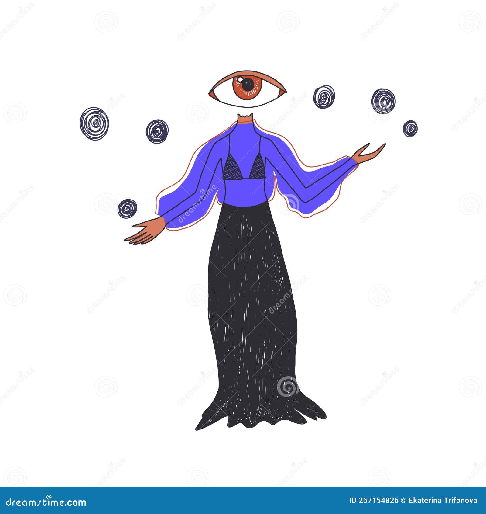 Abstract Fictional Character with an Eye instead of a Head Stock ...