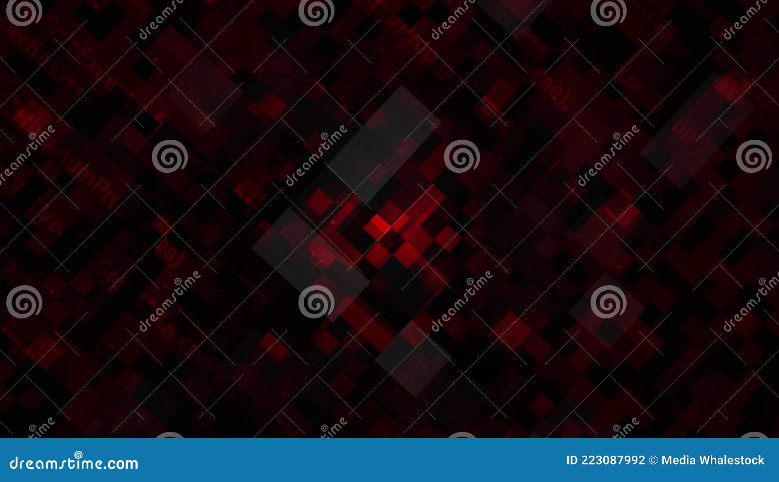 Abstract Field of Randomly Blinking Big Pixels on a Dark Background ...