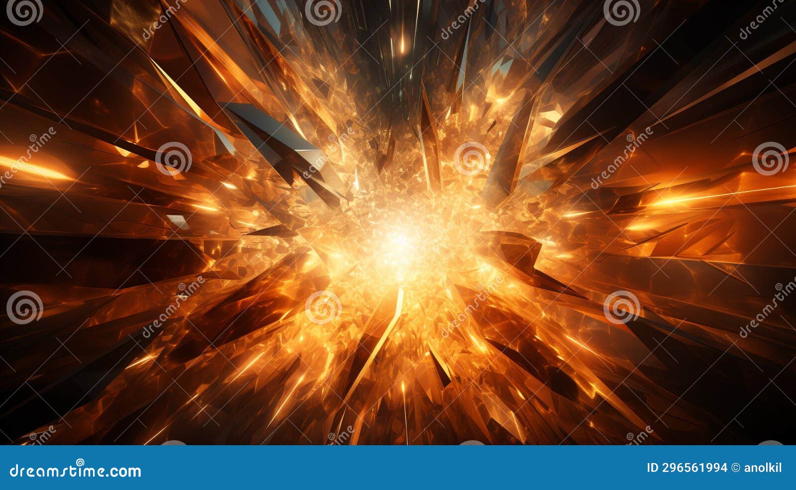 Abstract Fiery Explosion with Flying Debris. Generative AI Stock ...