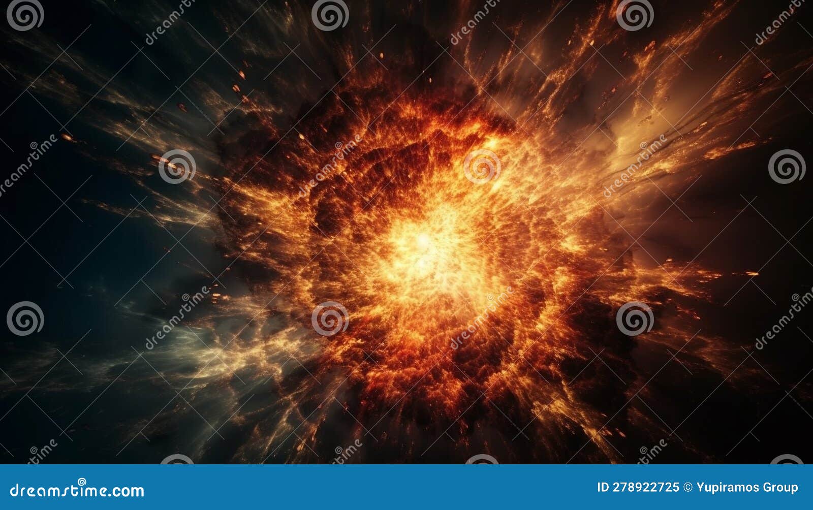 Abstract Fiery Explosion in Space, a Natural Phenomenon of Destruction ...