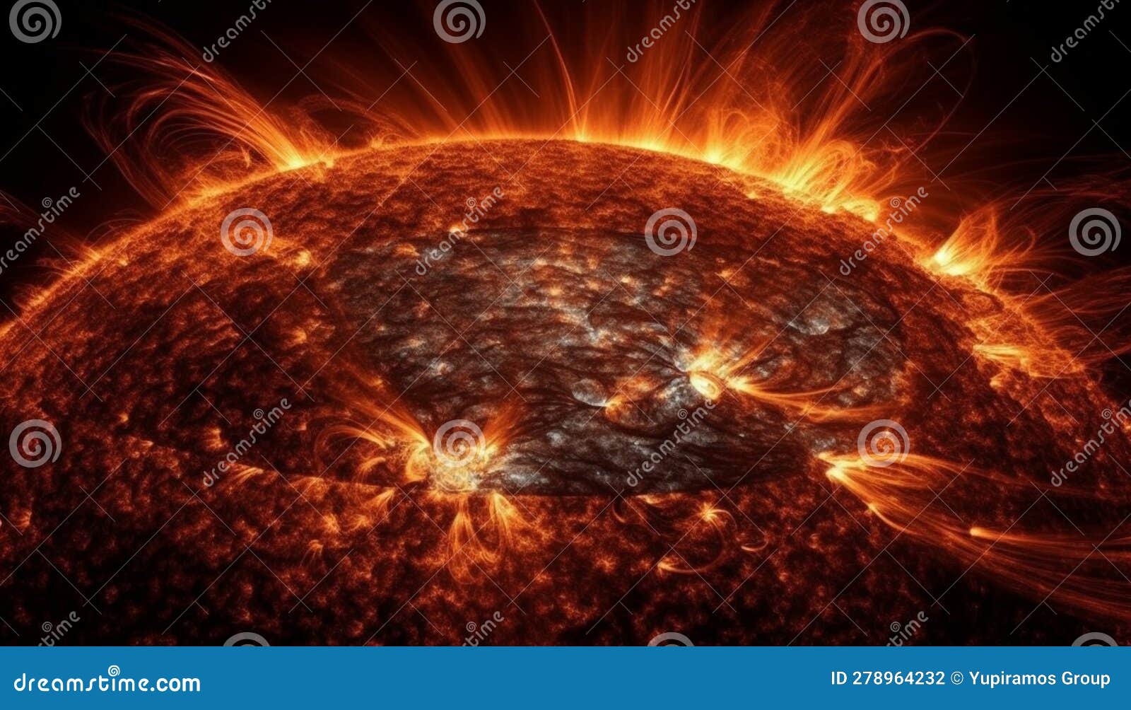 Abstract Fiery Sphere Glows in Space, a Natural Phenomenon Exploding ...