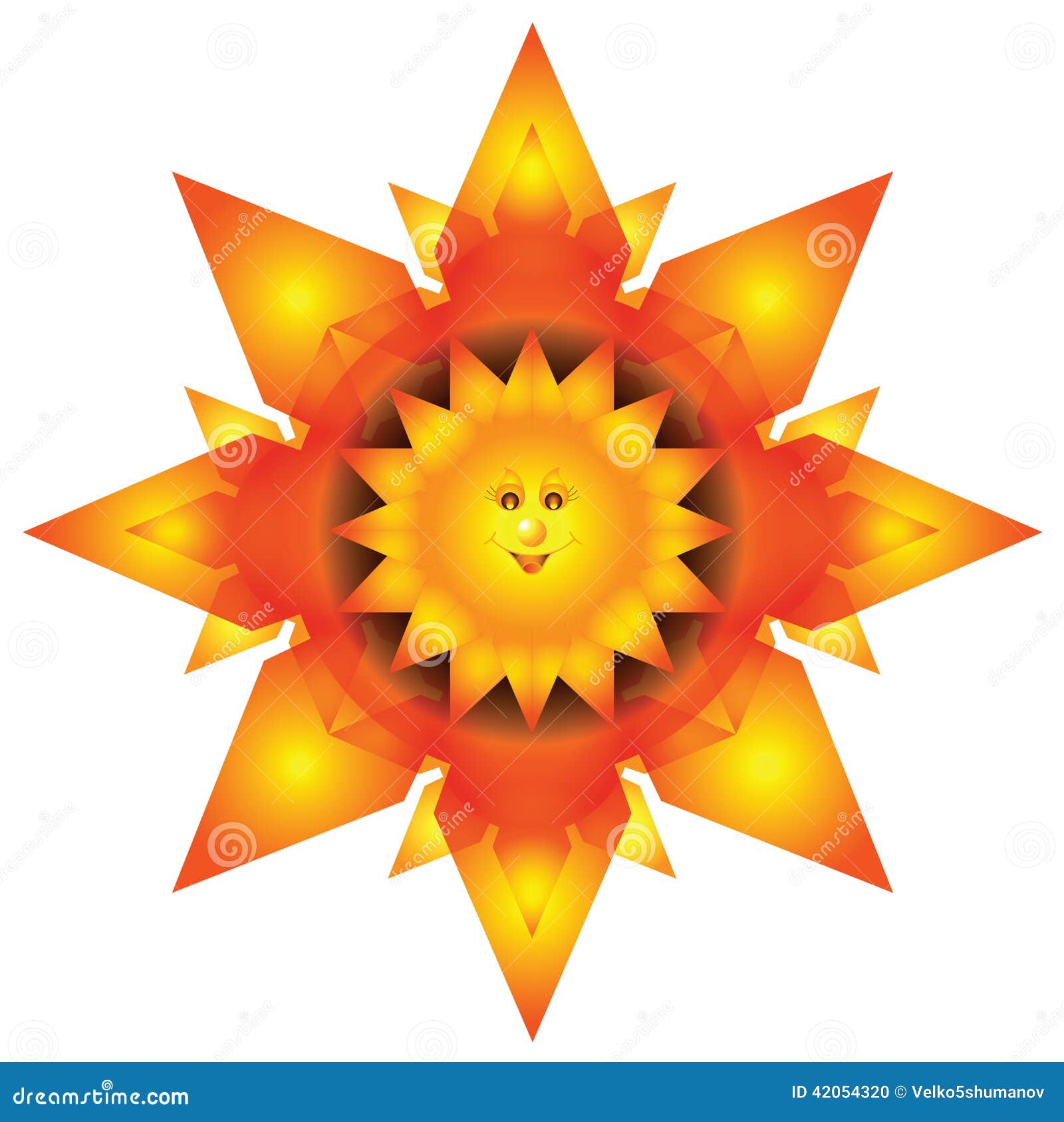 Abstract fiery sun stock illustration. Illustration of bright - 42054320