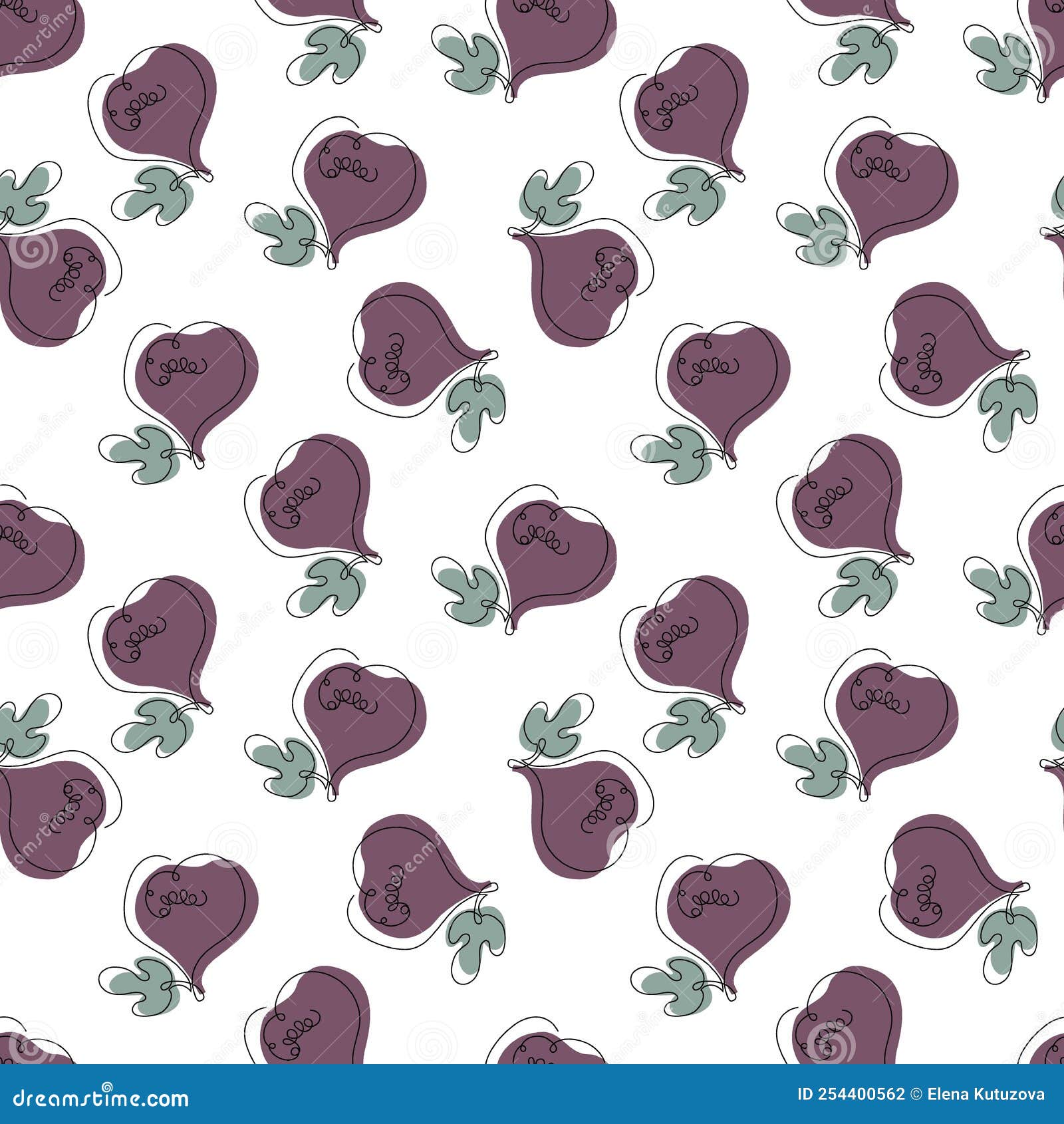 Abstract Fig Fruit and Leaves Seamless Pattern, Fig Fruits on White ...