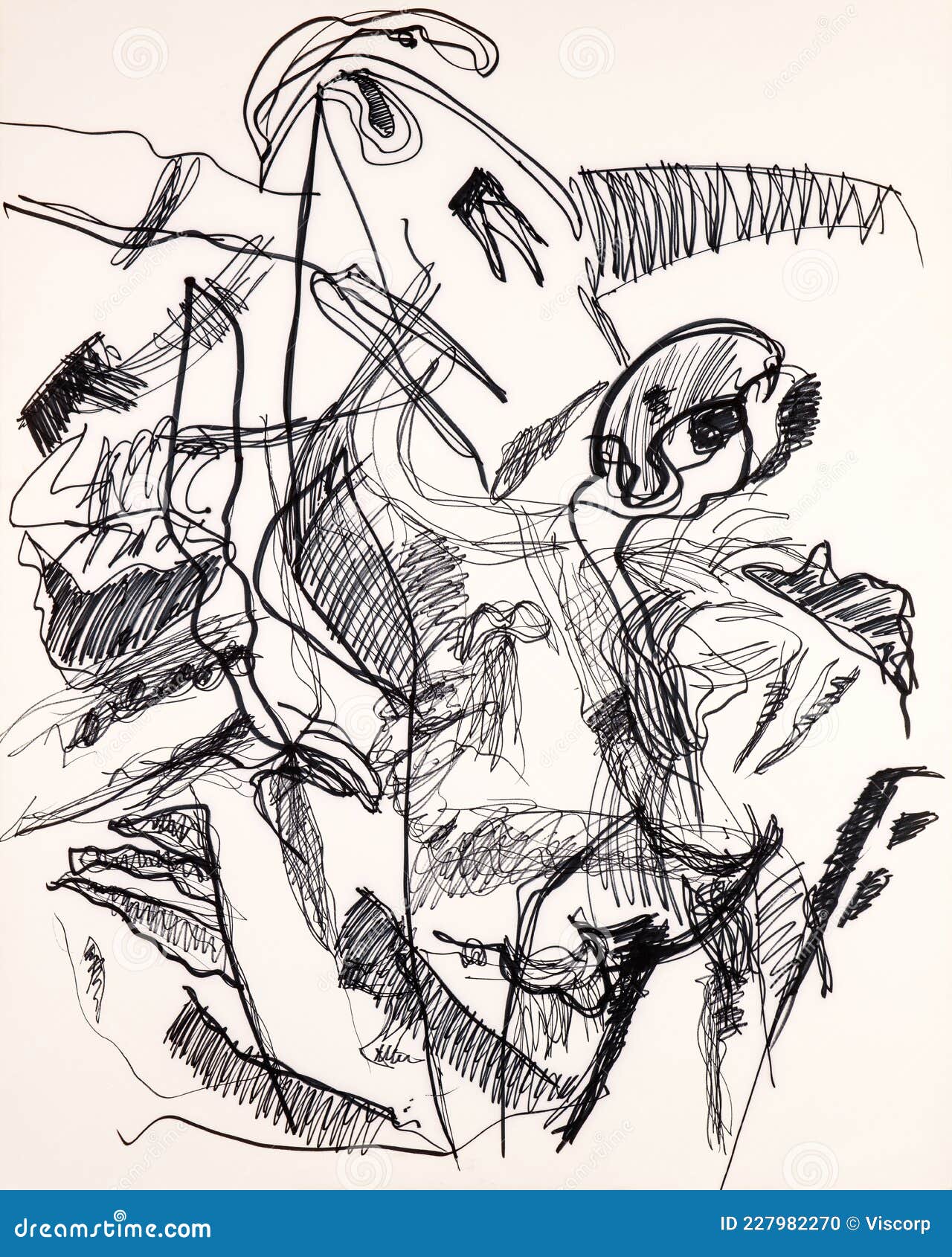 Abstract Figurative Drawing Stock Illustration - Illustration of ...