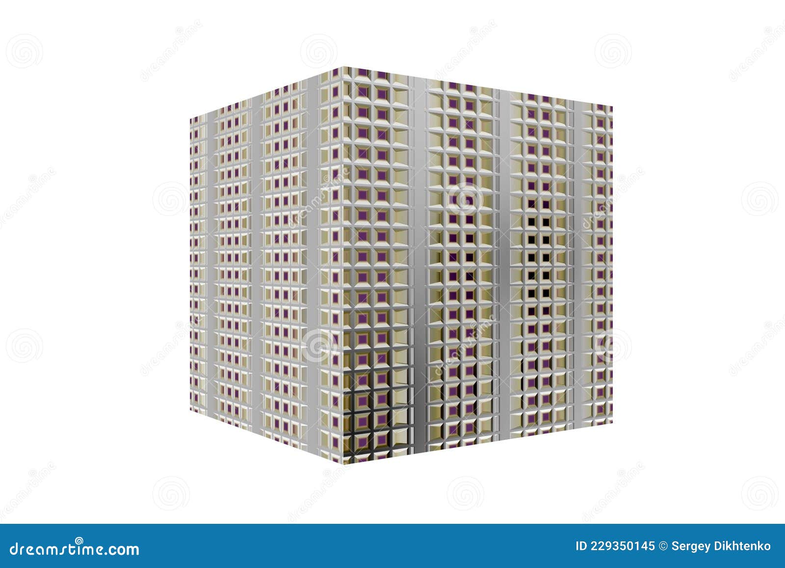 Abstract Figure Cube Office Building Texture White Background 3d ...