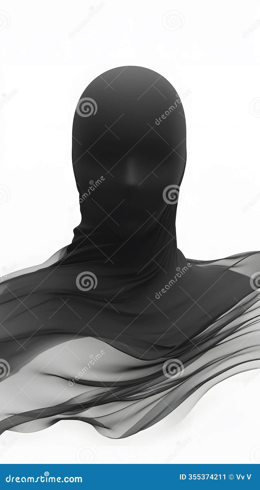 Abstract Figure Shrouded in Flowing Fabric Stock Illustration ...