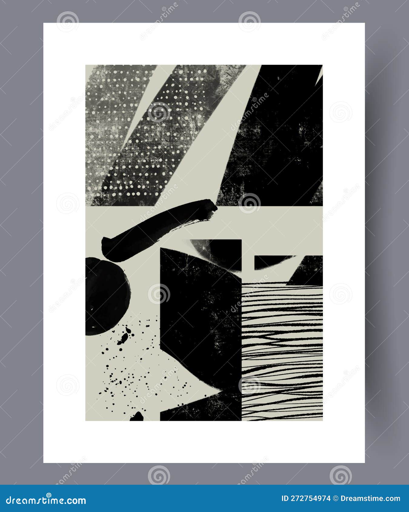 Abstract Figures Geometric Elements Wall Art Print Stock Vector ...