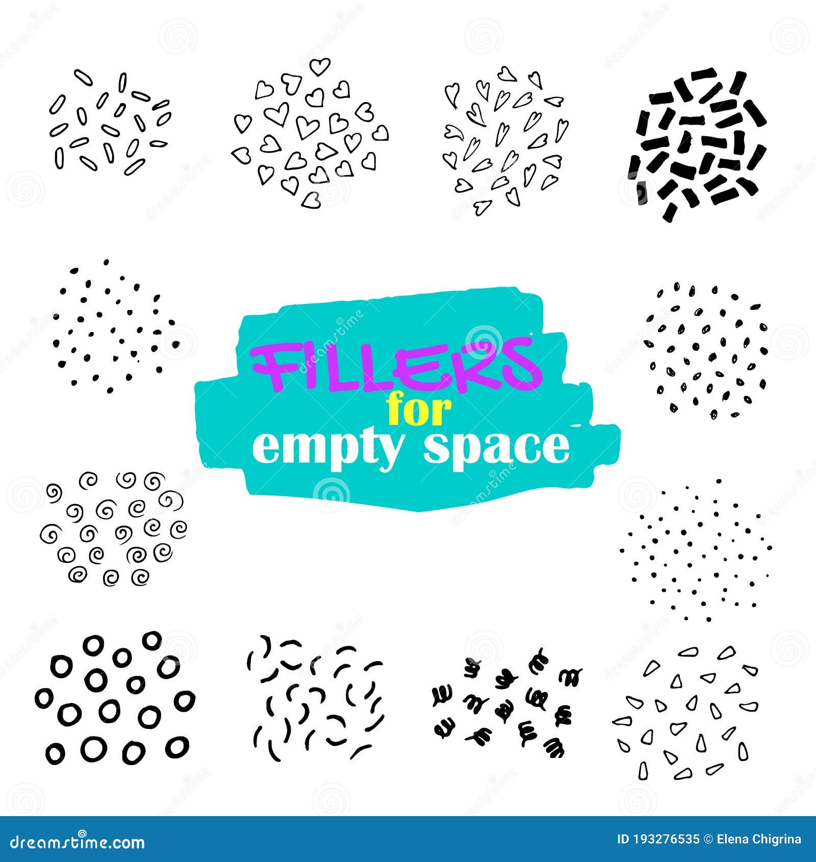 Abstract Fillers and Decorative Isolated Elements Collection. Stock ...