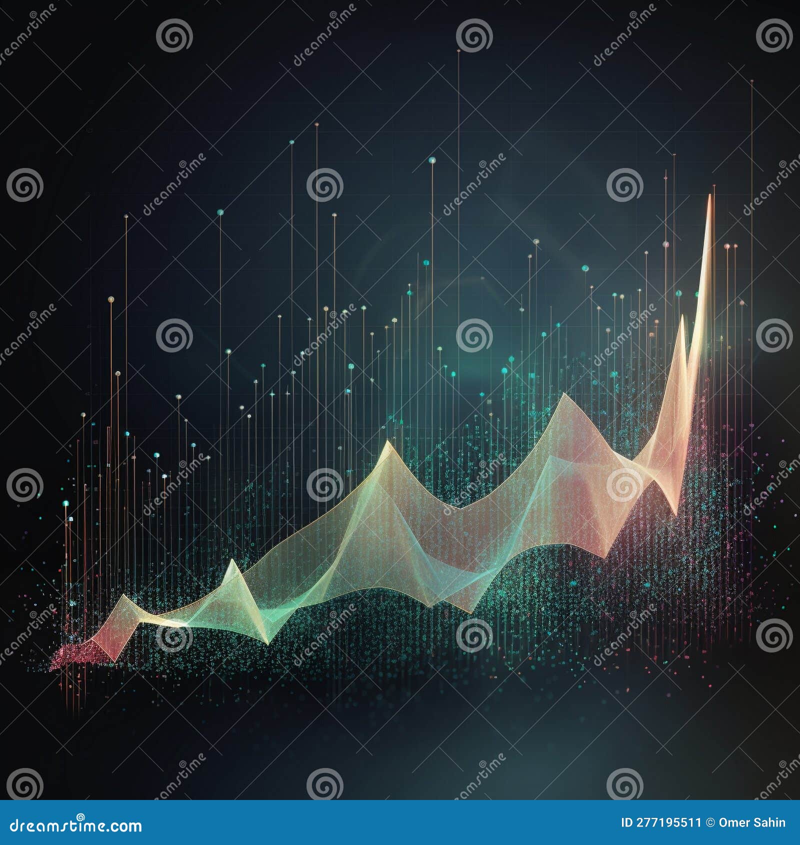 Abstract Financial Chart with Lines and Data Points Stock Image - Image ...