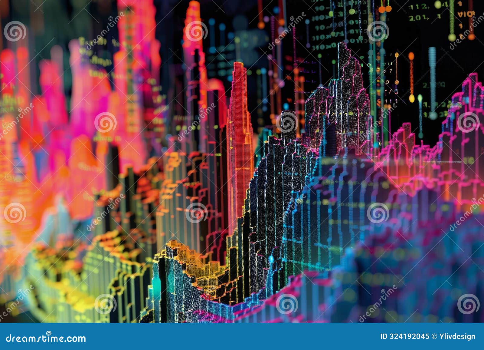 Abstract Financial Chart Showing Numbers and Statistics Using a Modern ...