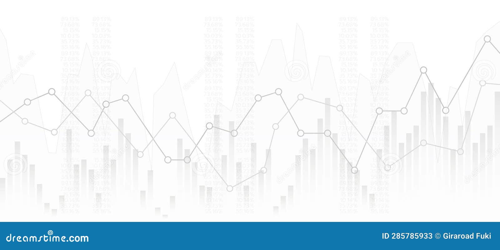 Abstract Financial Chart Sideways Line Graph and Candlestick on White ...