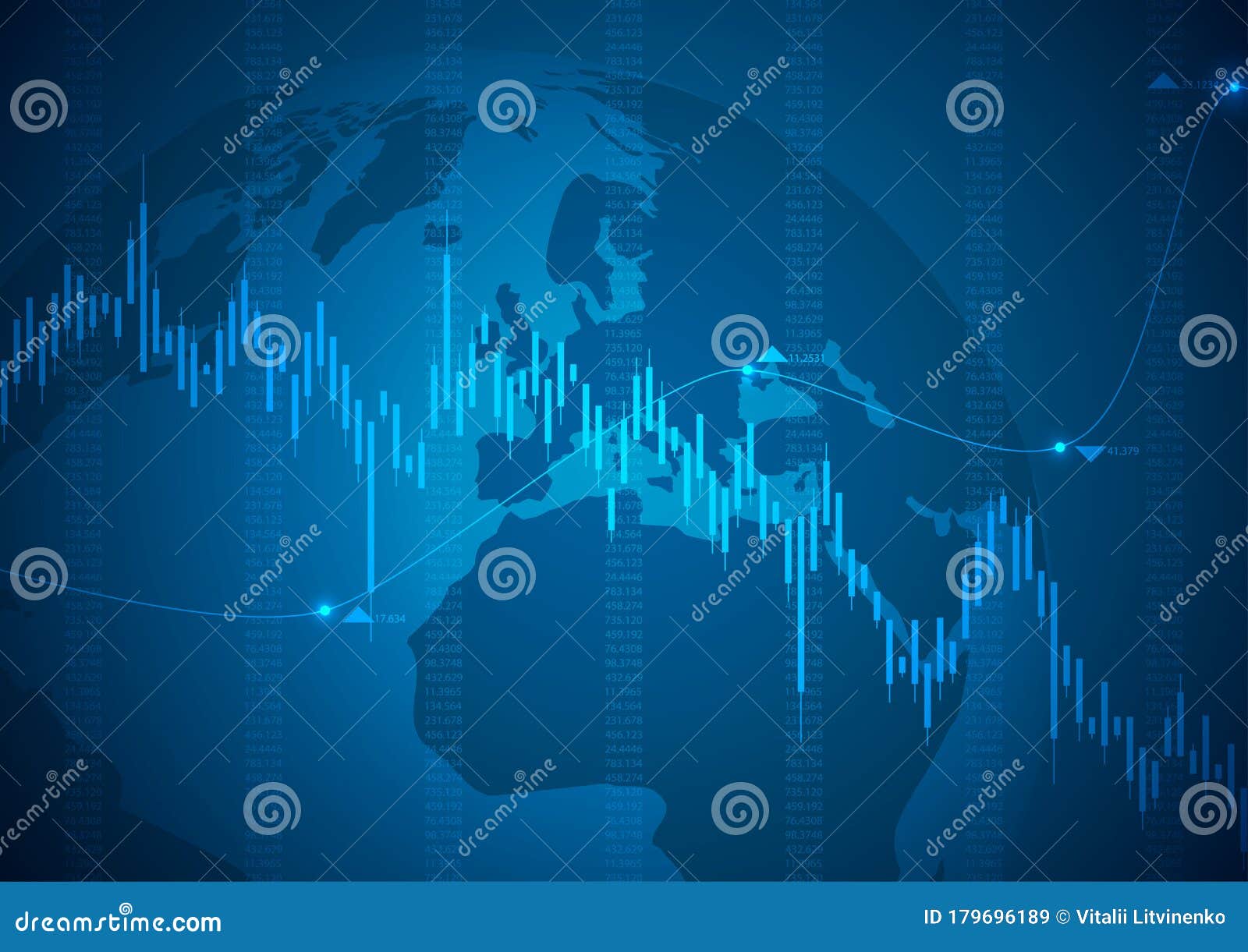 Abstract Financial Chart with Stock Graph Market.Vector Illustration ...