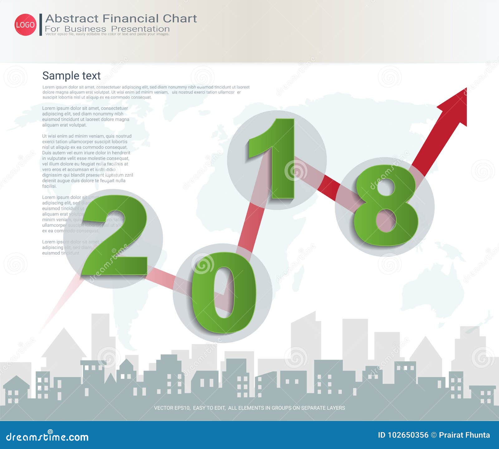 Abstract Financial Chart with Uptrend Line Graph Stock Vector ...
