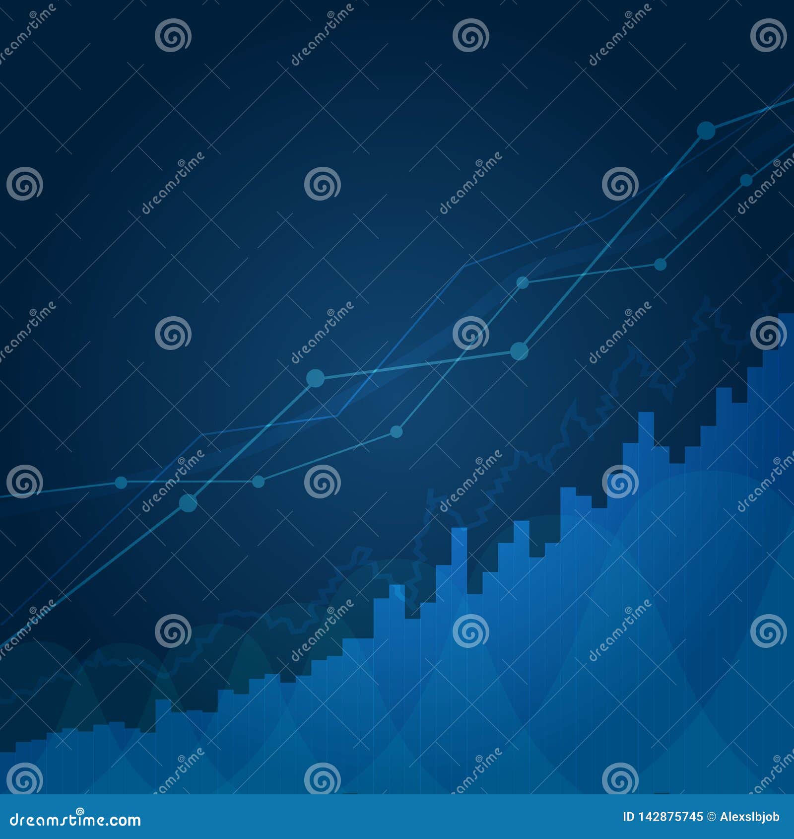 Abstract Financial Chart With Uptrend Line Graph In Stock Market On ... Abstract Financial Chart With Uptrend Line Graph In Stock Market On ...