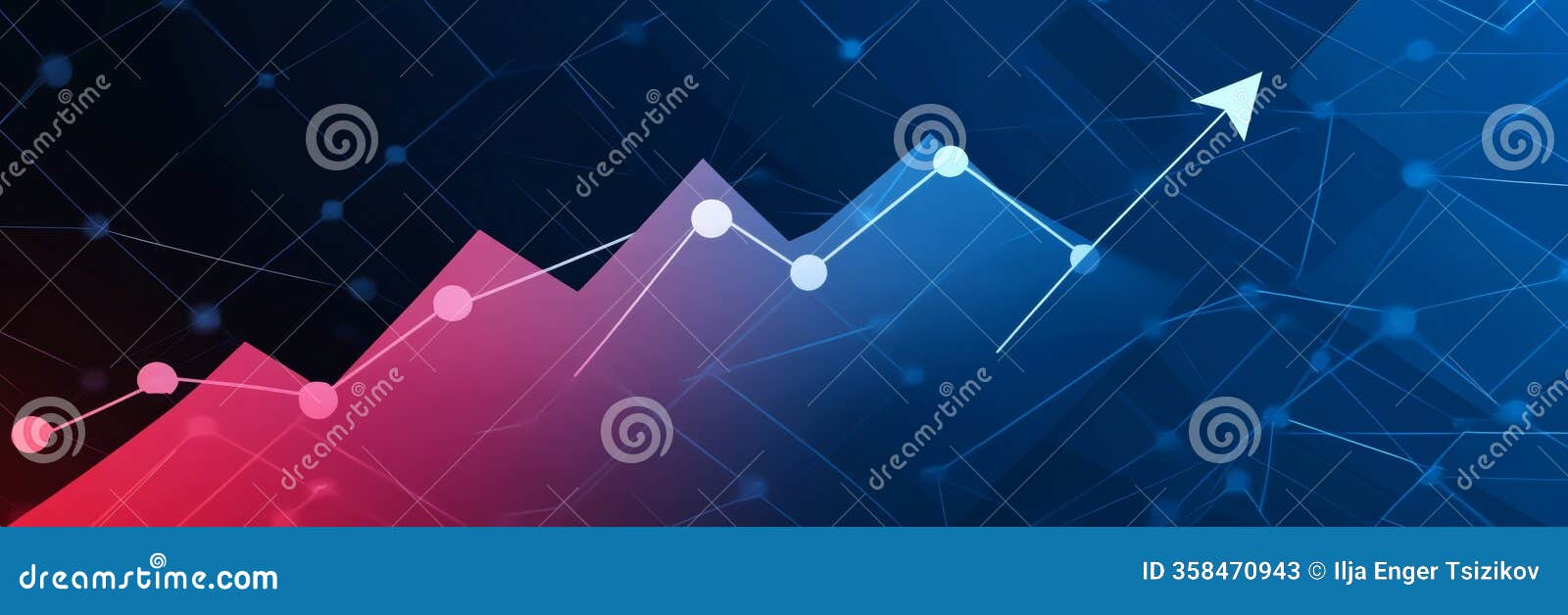 Bar Chart With A Red Upward Arrow Signifies Growth Or Success. The ...