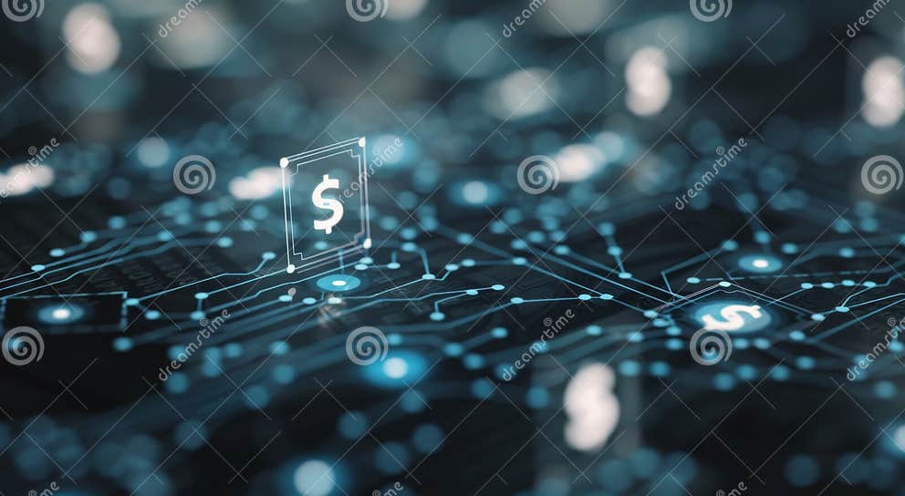 Abstract Financial Data Visualization with Digital Currency Symbols ...