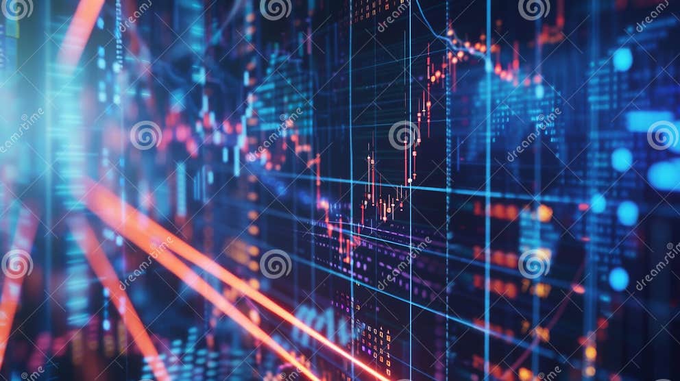 Abstract Financial Data Visualization with Dynamic Graphs Stock Image ... Abstract Financial Data Visualization with Dynamic Graphs Stock Image ...