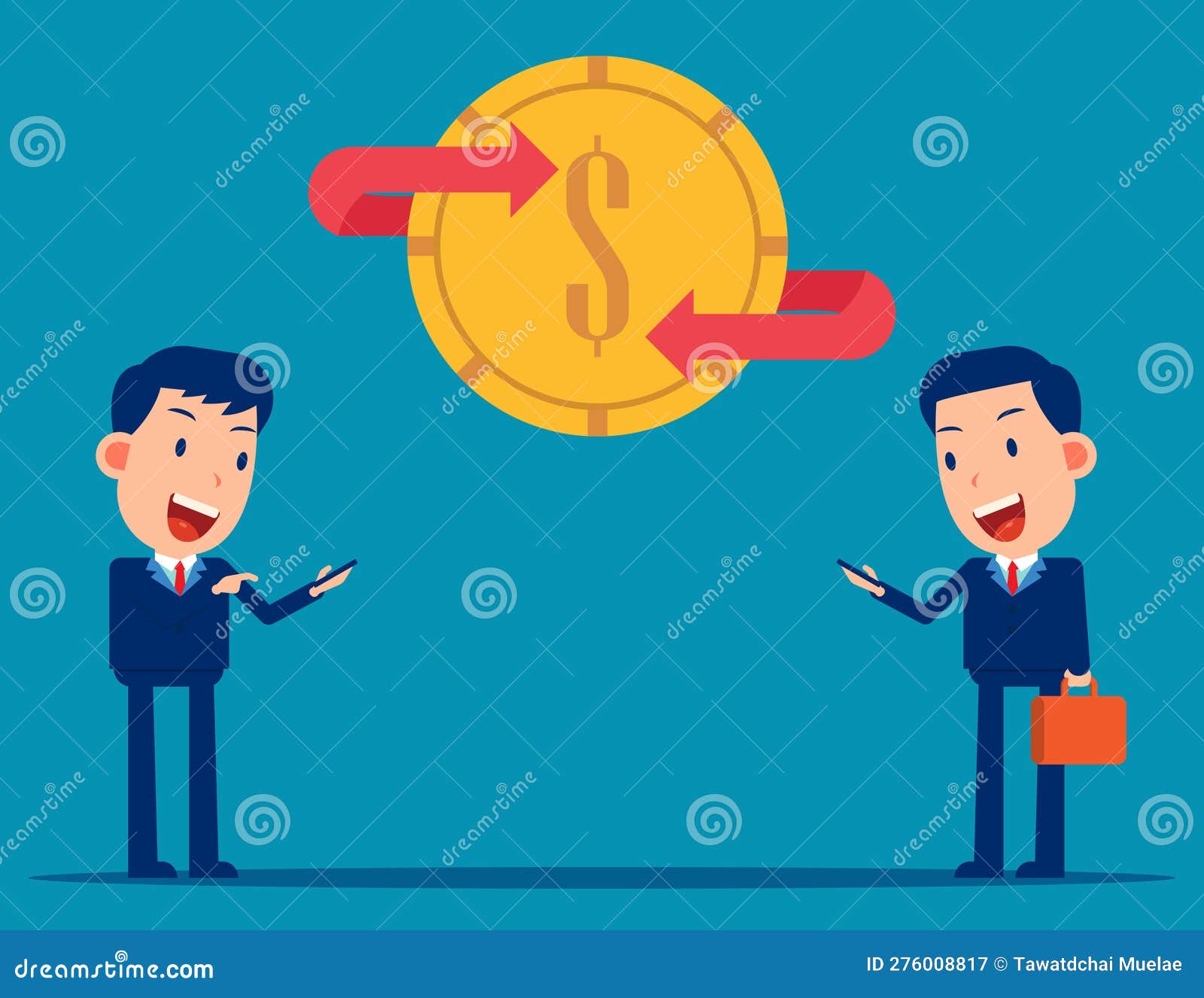 Abstract Financial Exchange Process. Cash Back Commerce System Concept ...