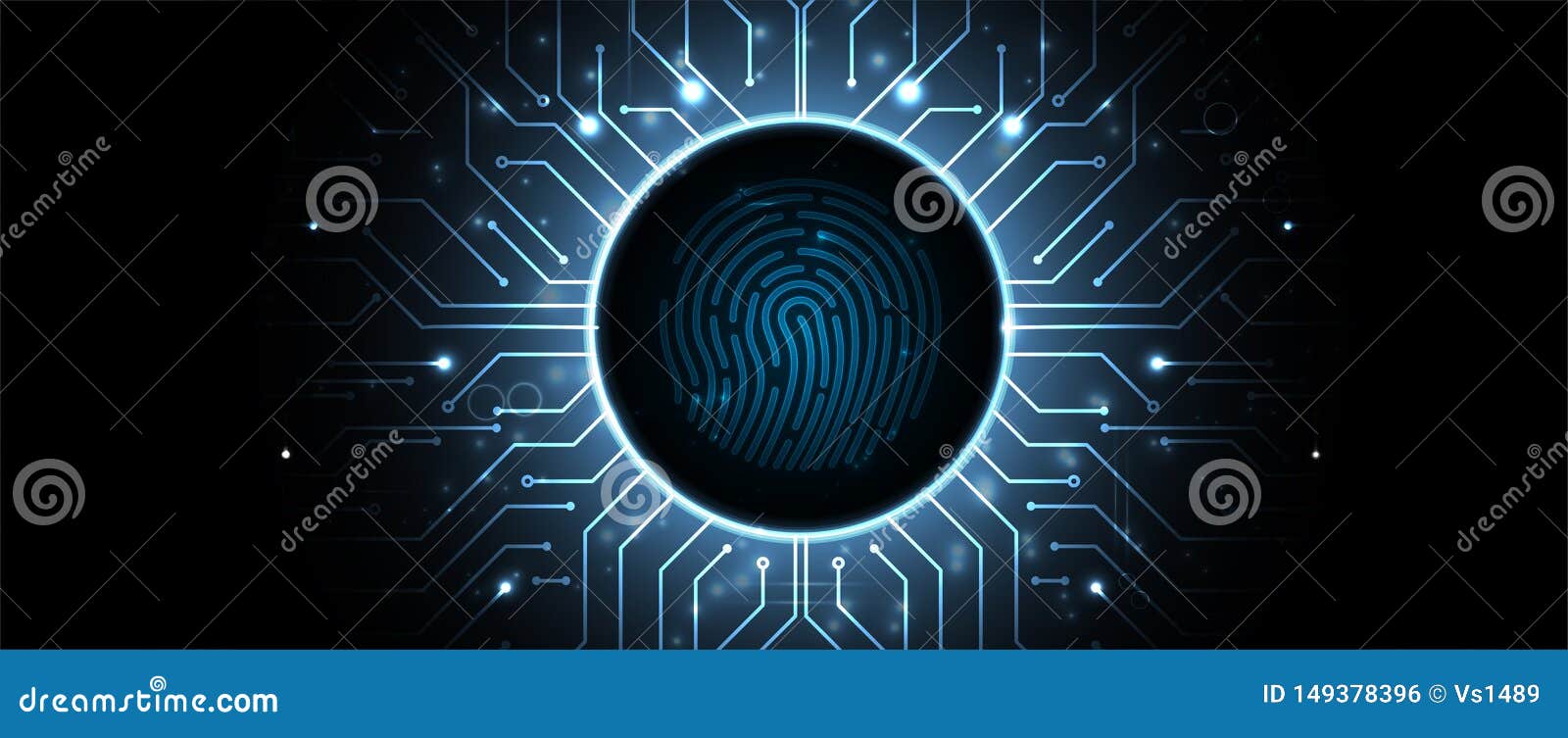 Abstract Fingerprint Technology Business Background. Circuit Security ...