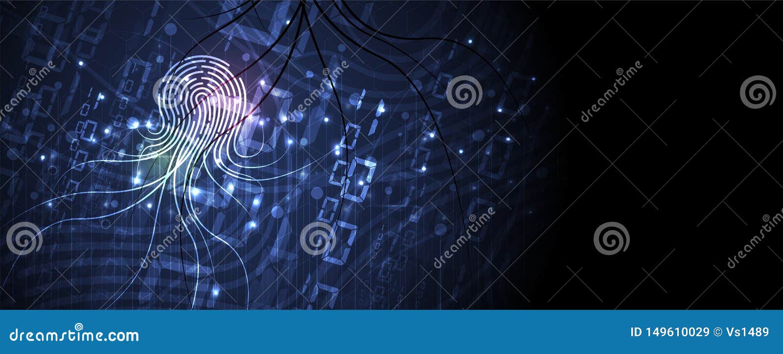 Abstract Fingerprint Technology Business Background. Circuit Security ...