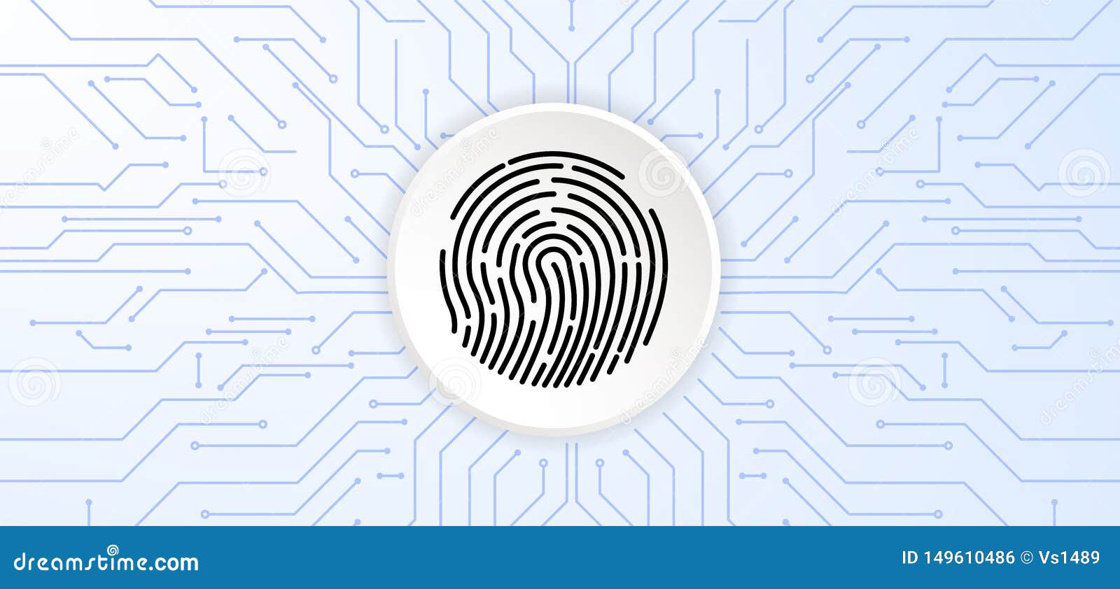 Abstract Fingerprint Technology Business Background. Circuit Security ...