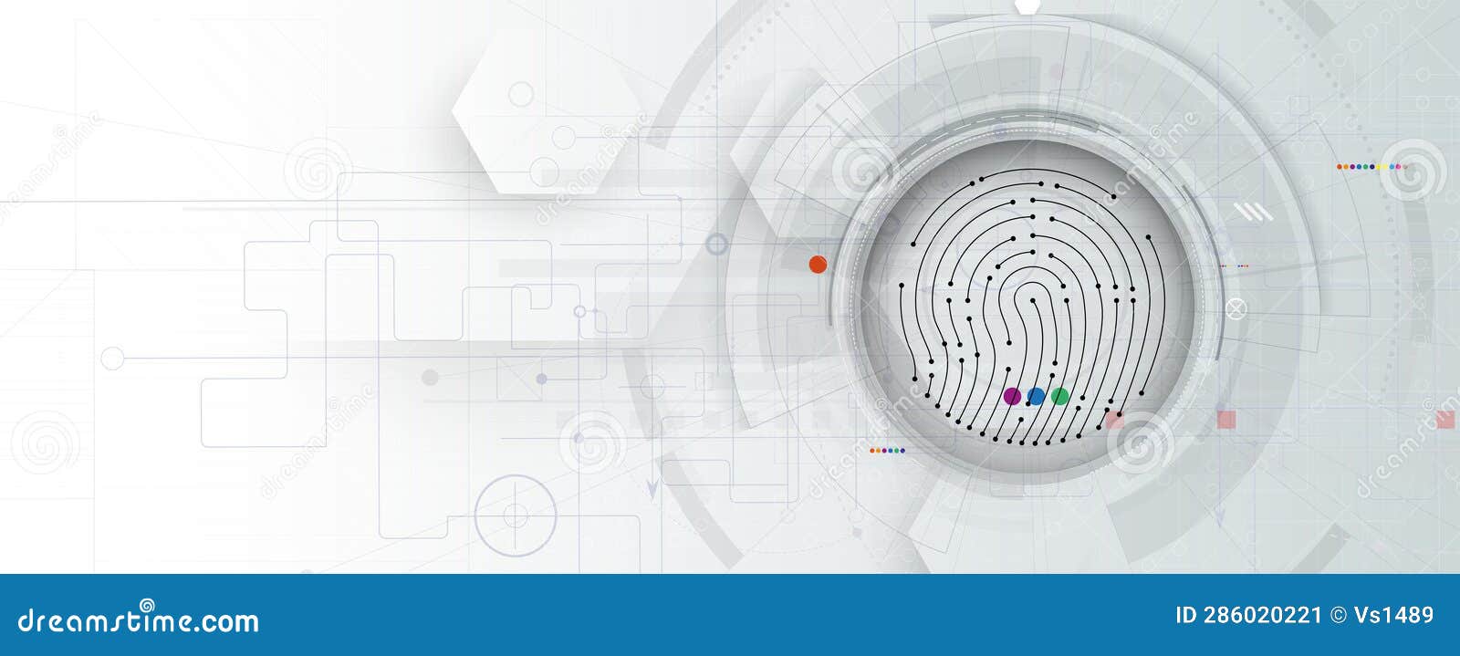 Abstract Fingerprint Technology Business Background. Circuit Security ...