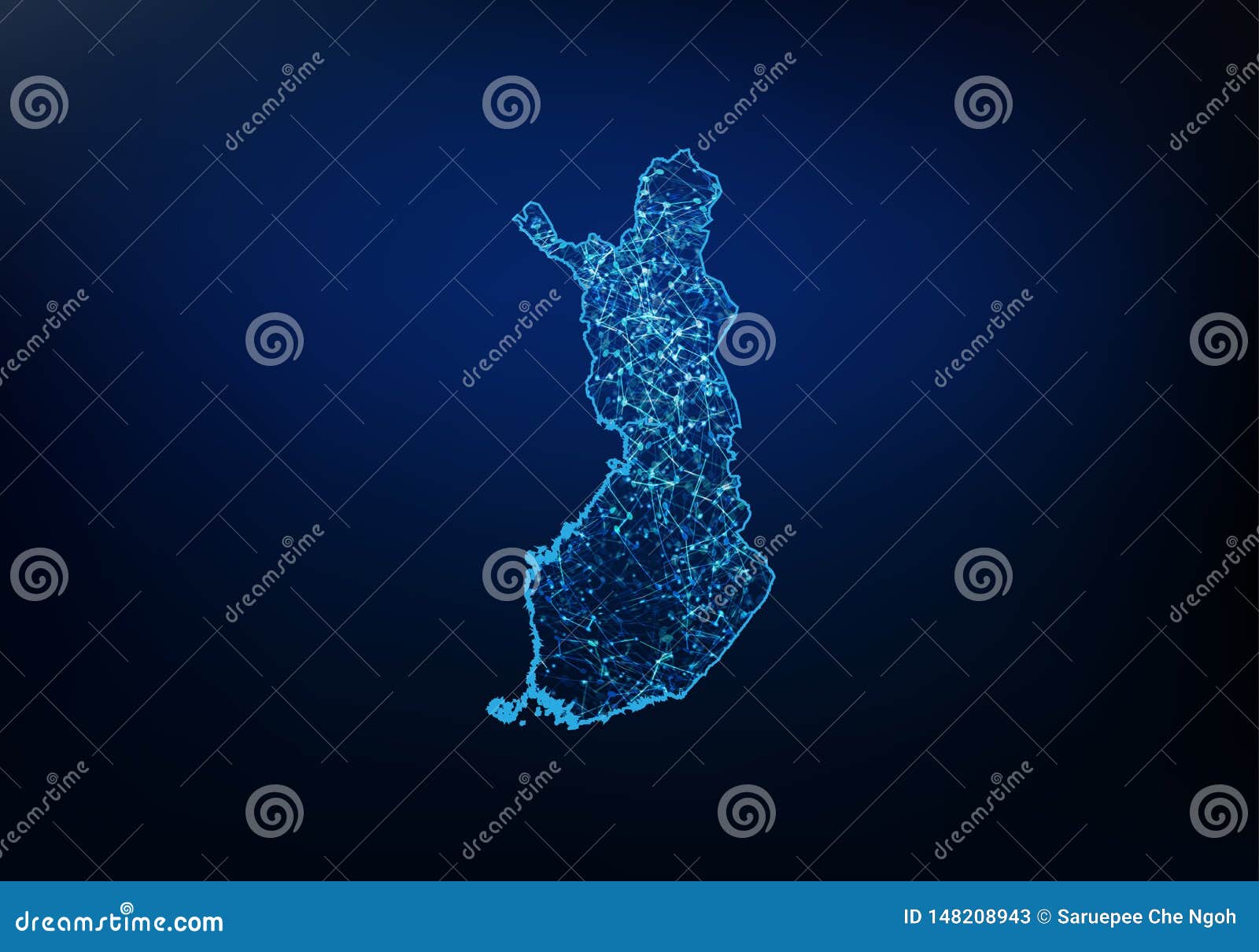 Finland Network Map. Cartoon Vector | CartoonDealer.com #93250549