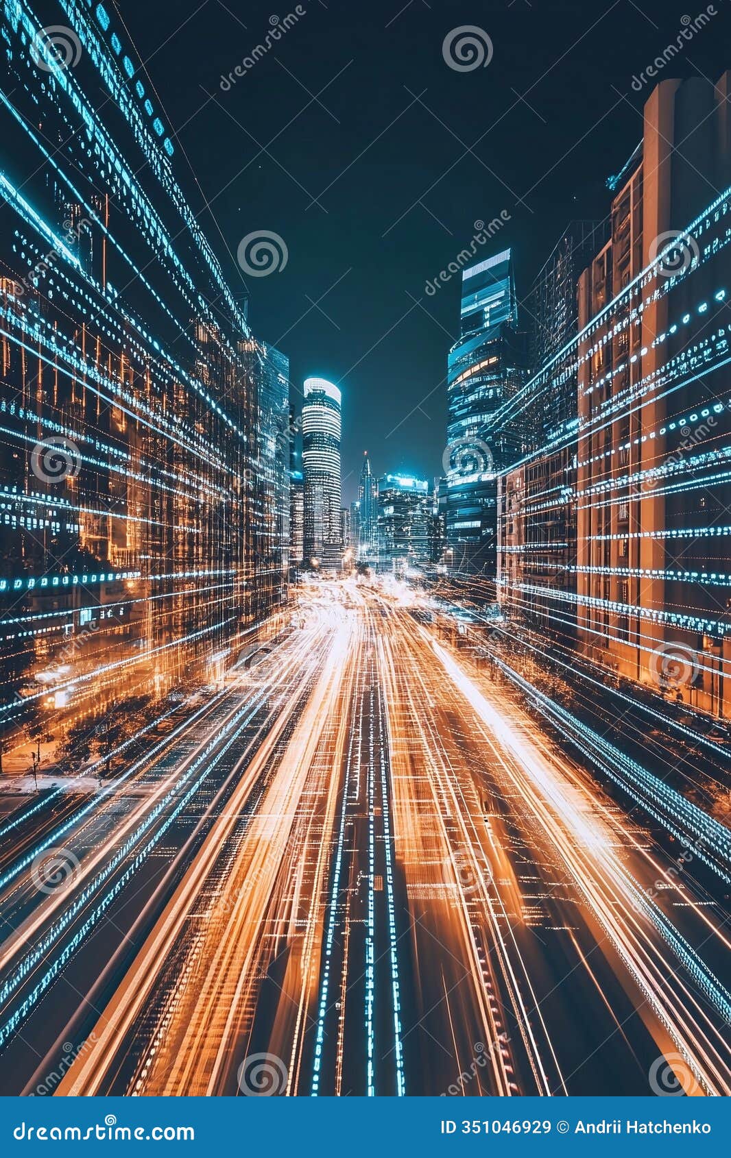 Abstract Fintech Logo Surrounded by Animated Light Trails and Digital ...