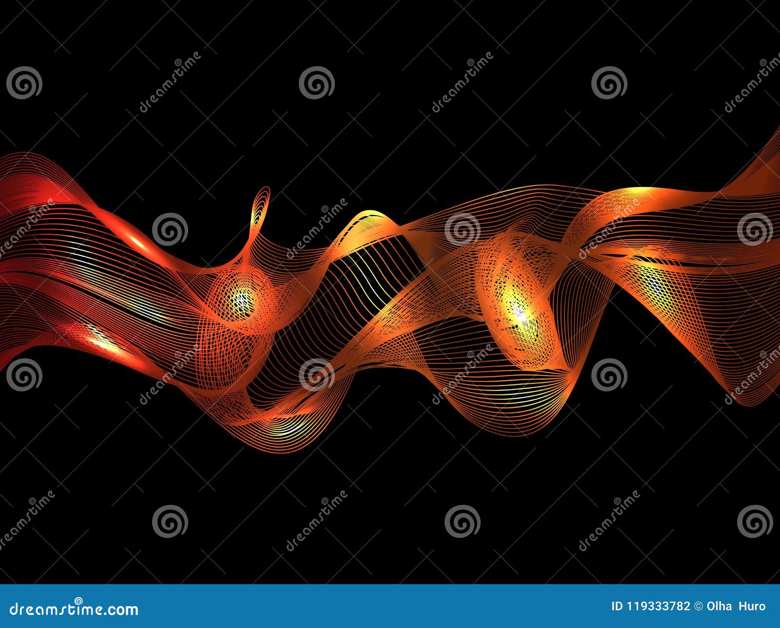 Abstract Fire Design. Light Neon Effect Stock Vector - Illustration of ...