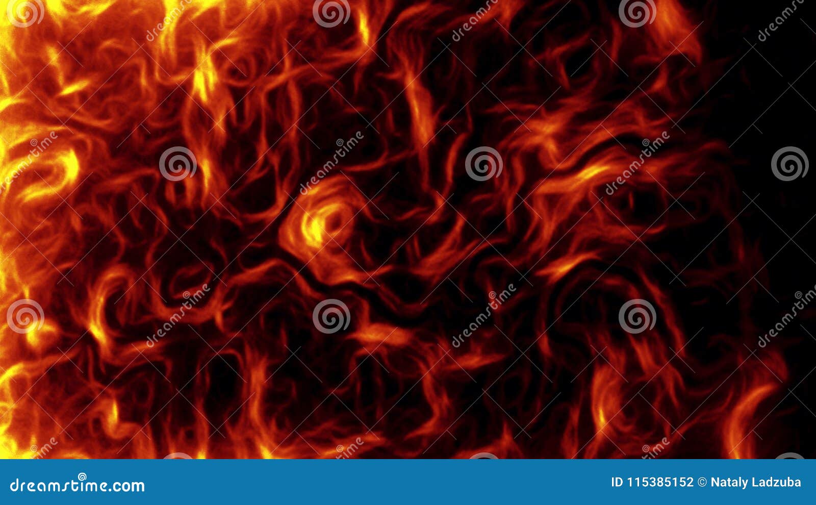 Abstract Fire Drawing on Black Background Stock Illustration ...