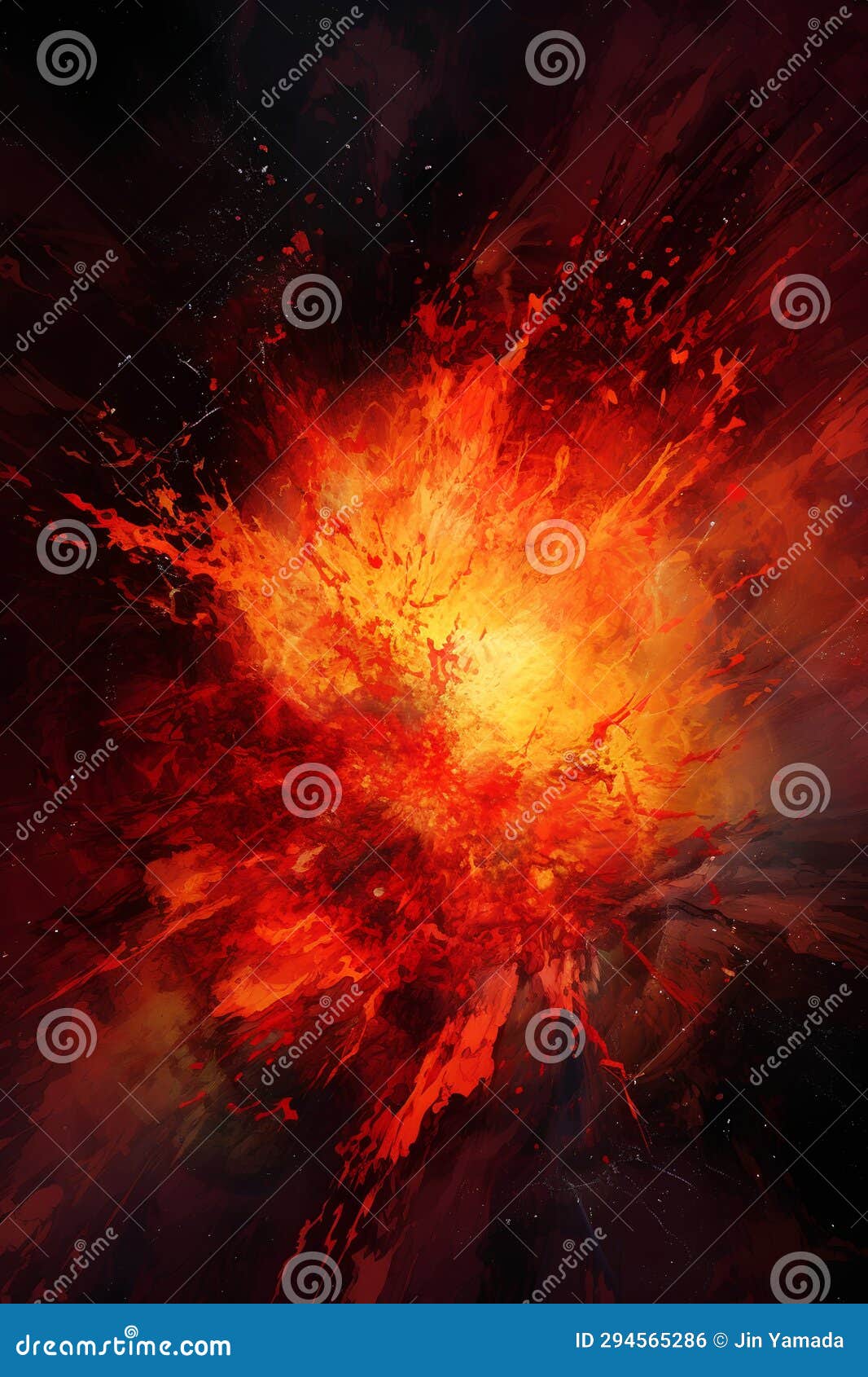 Abstract Fire Explosion on Black Background. 3d Rendering ...