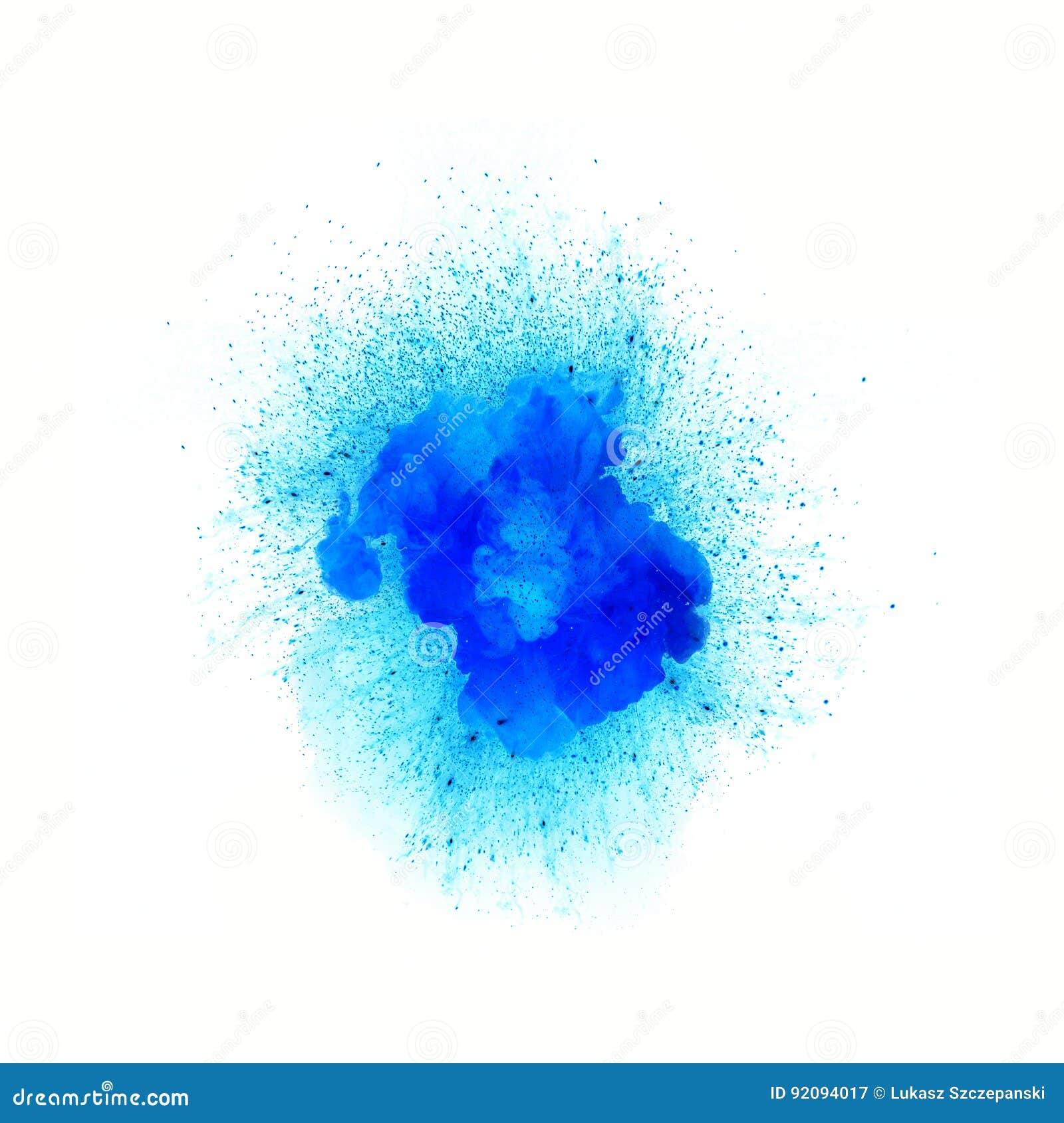 Abstract Fire Explosion, Blue Vivid Color with Sparks Stock ...