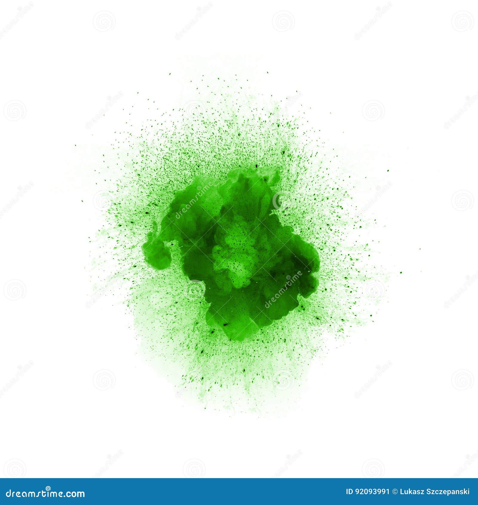 Abstract Fire Explosion, Green Color with Sparks Stock Illustration ...