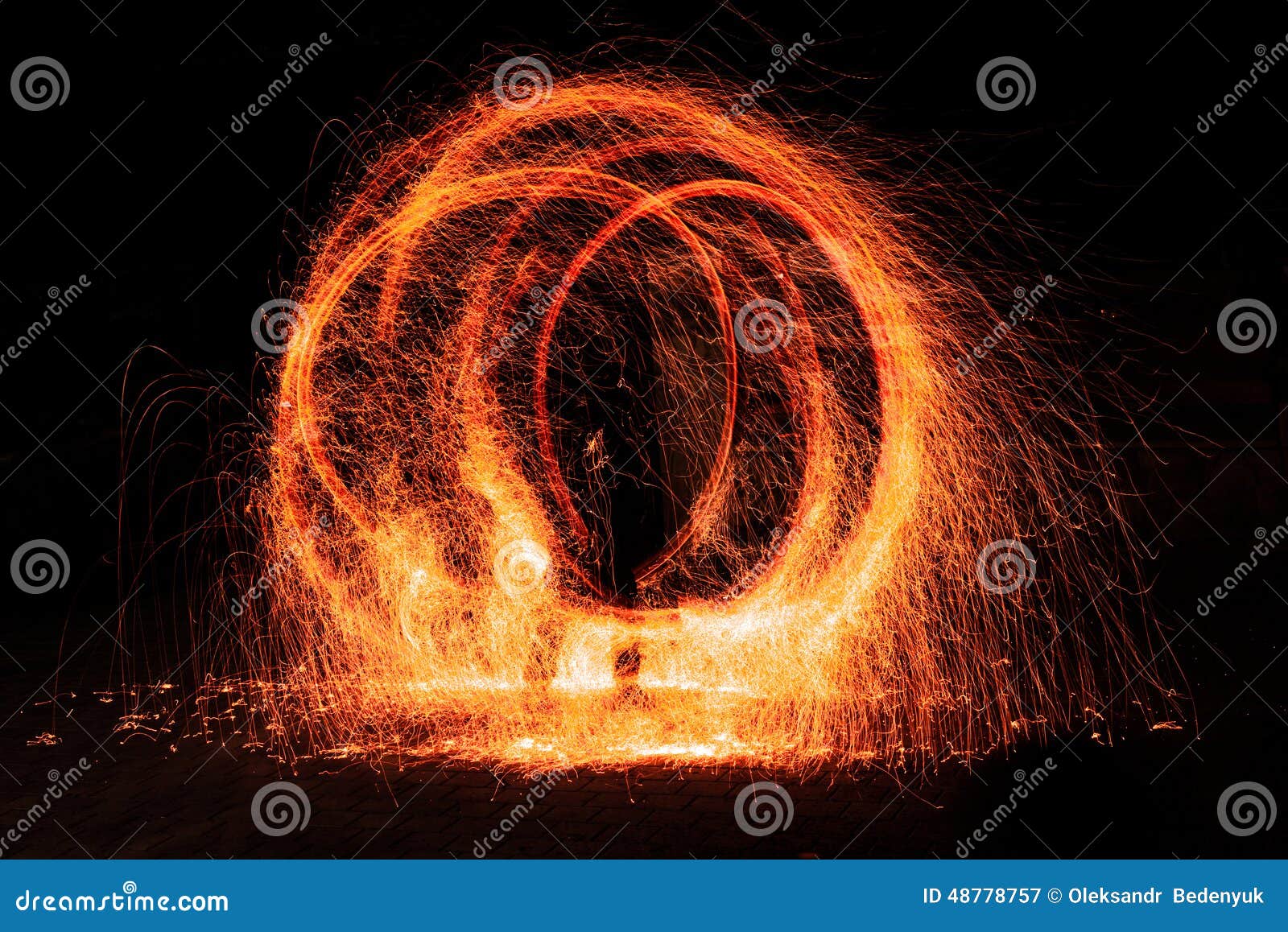 Abstract Fire Figure Burning Outdoor Stock Image - Image of dark ...