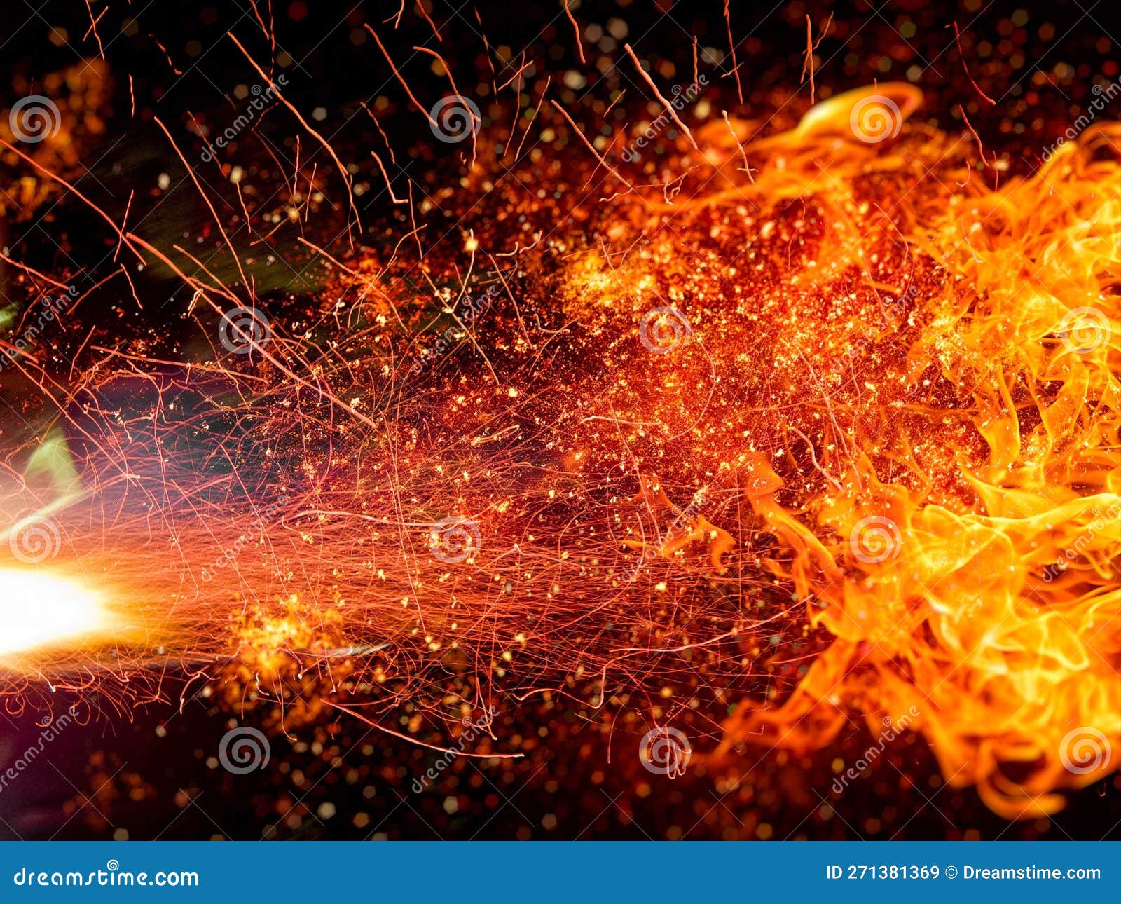 Exploding Abstract Fire Flame and Black Background Stock Image - Image ...
