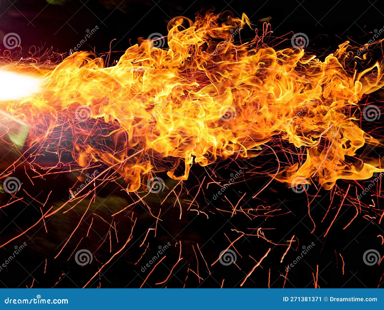 Exploding Abstract Fire Flame and Black Background Stock Image - Image ...